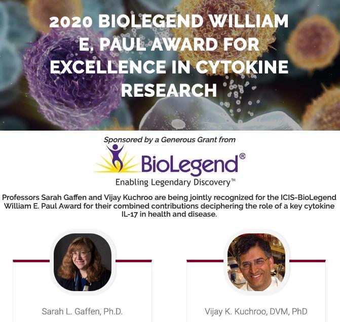 Gaffen and Kuchroo jointly recognized for 2020 ICIS-BioLegend William E ...
