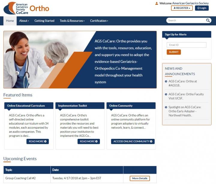 For older adults with hip fractures, platform gives AGS CoCare: Ortho program local roots ...
