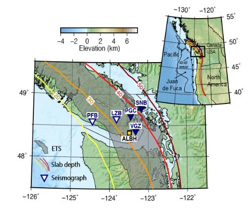 The Study Region in the Forearc of the Cascadia Subduction Zone [IMAGE ...