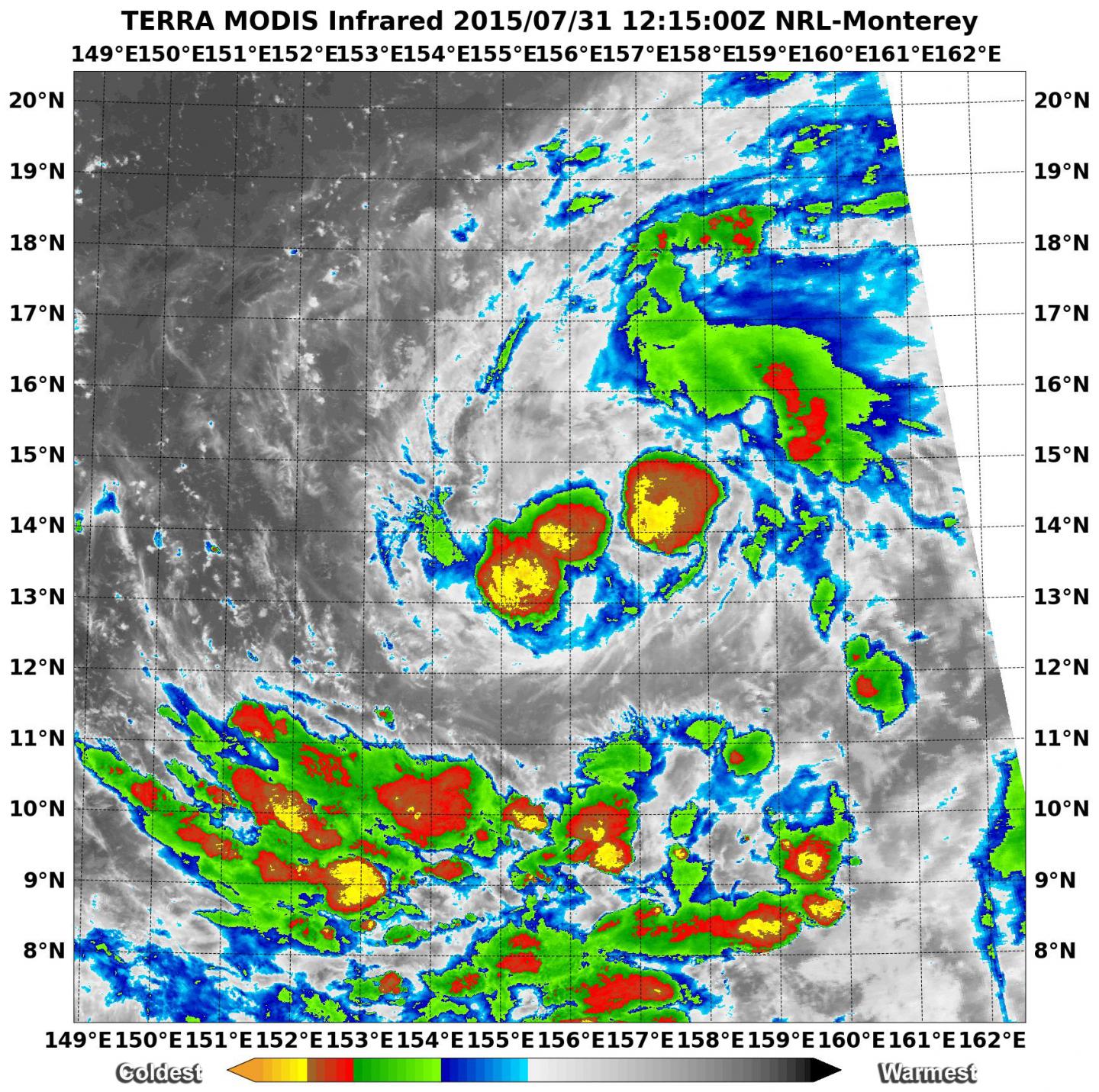 NASA Sees Tropical Storm Soudelor Strengthening | EurekAlert!